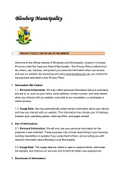 MBD Forms | Blouberg Local Municipality